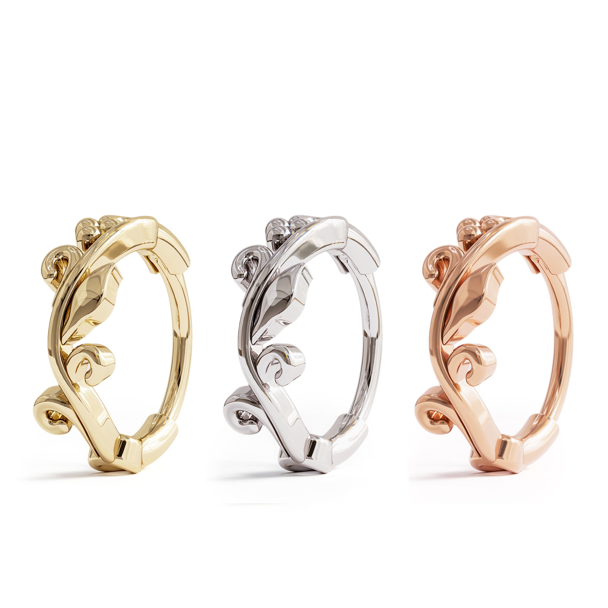 14K Gold Leaf Nose Clicker Hoop– Umanative